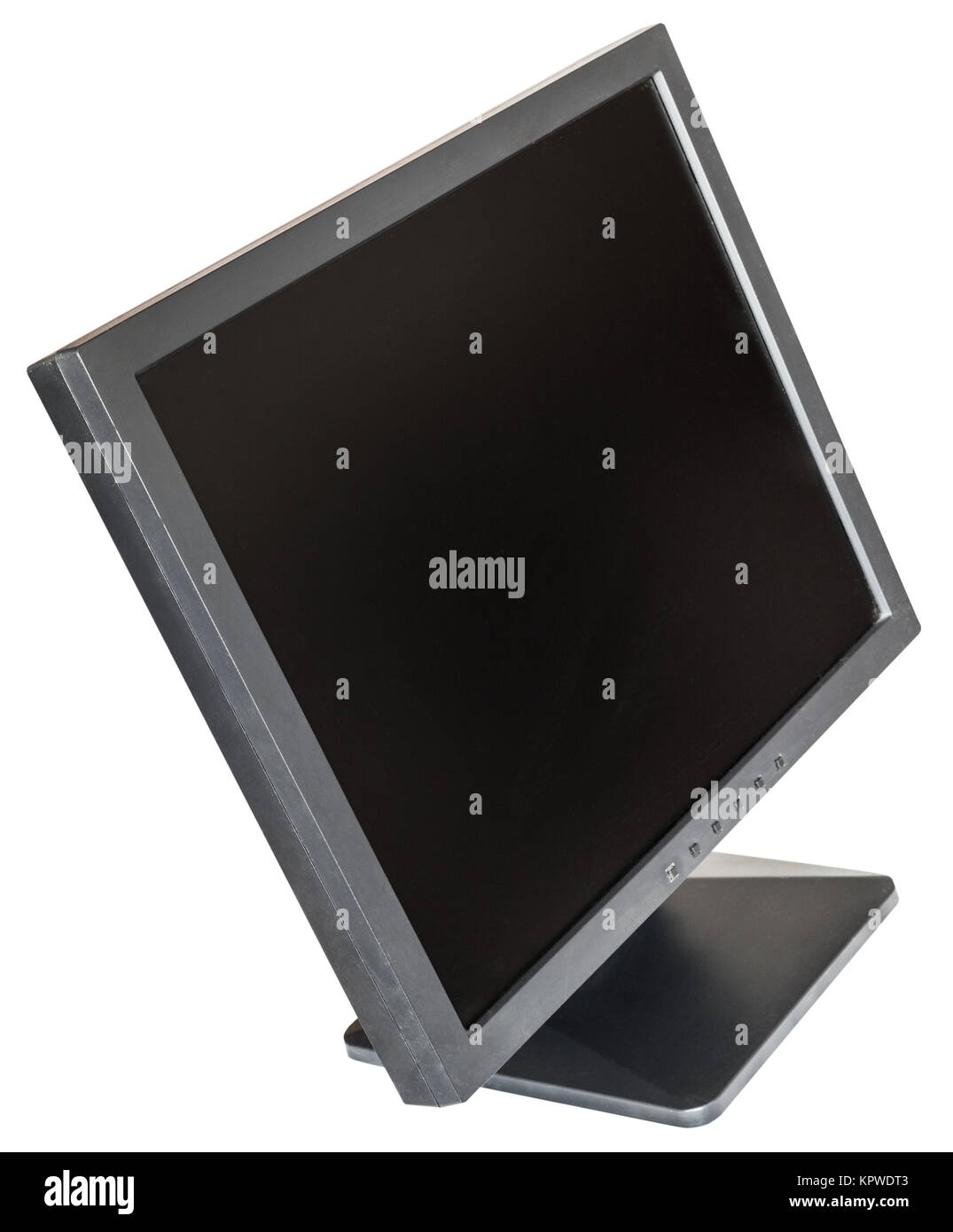 side above view of old used black LCD monitor Stock Photo - Alamy