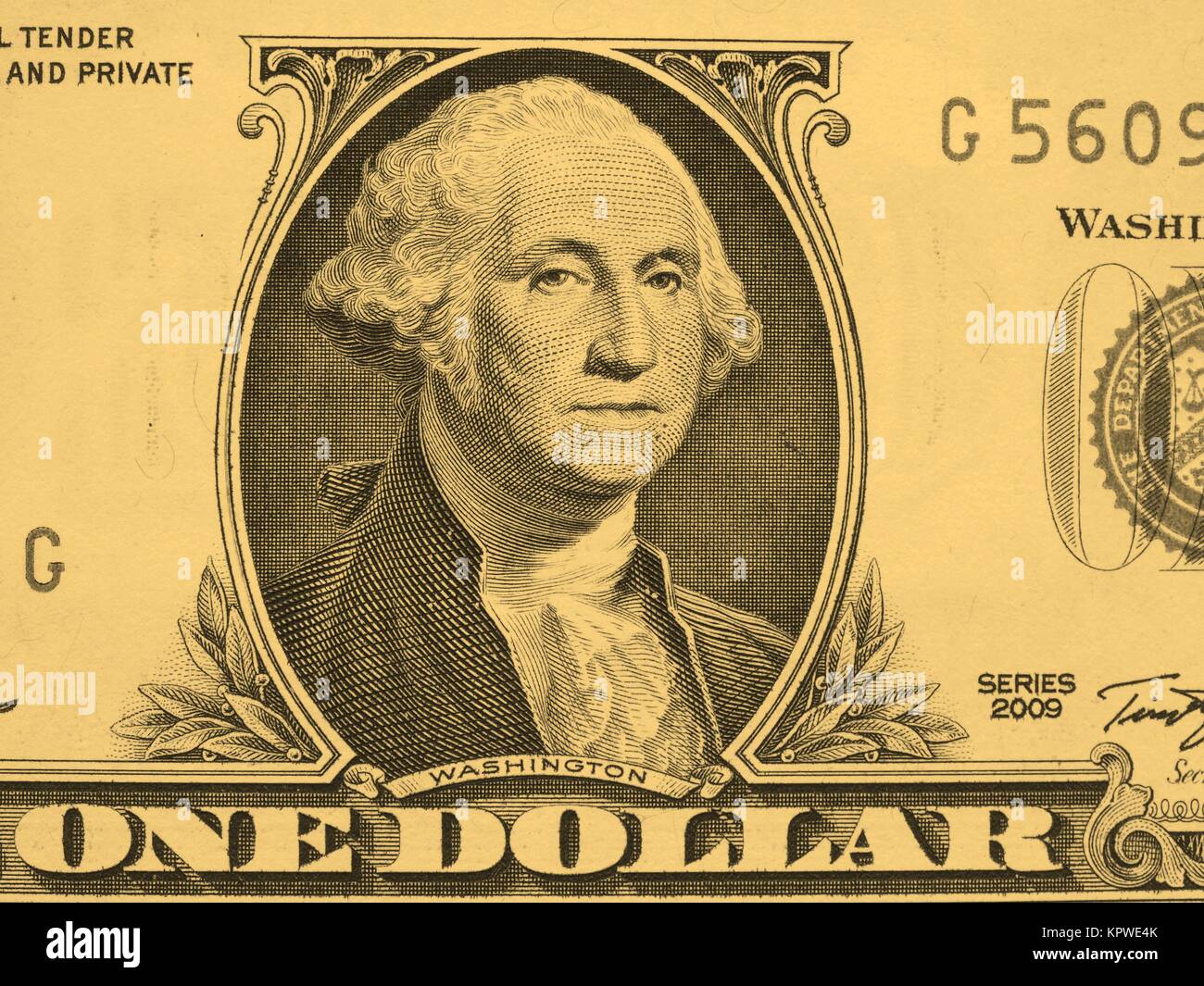 Detail of One Dollar note 1 Dollar - vintage Stock Photo - Alamy