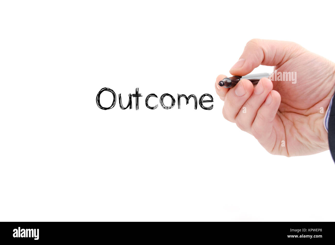 Outcome text concept Stock Photo - Alamy