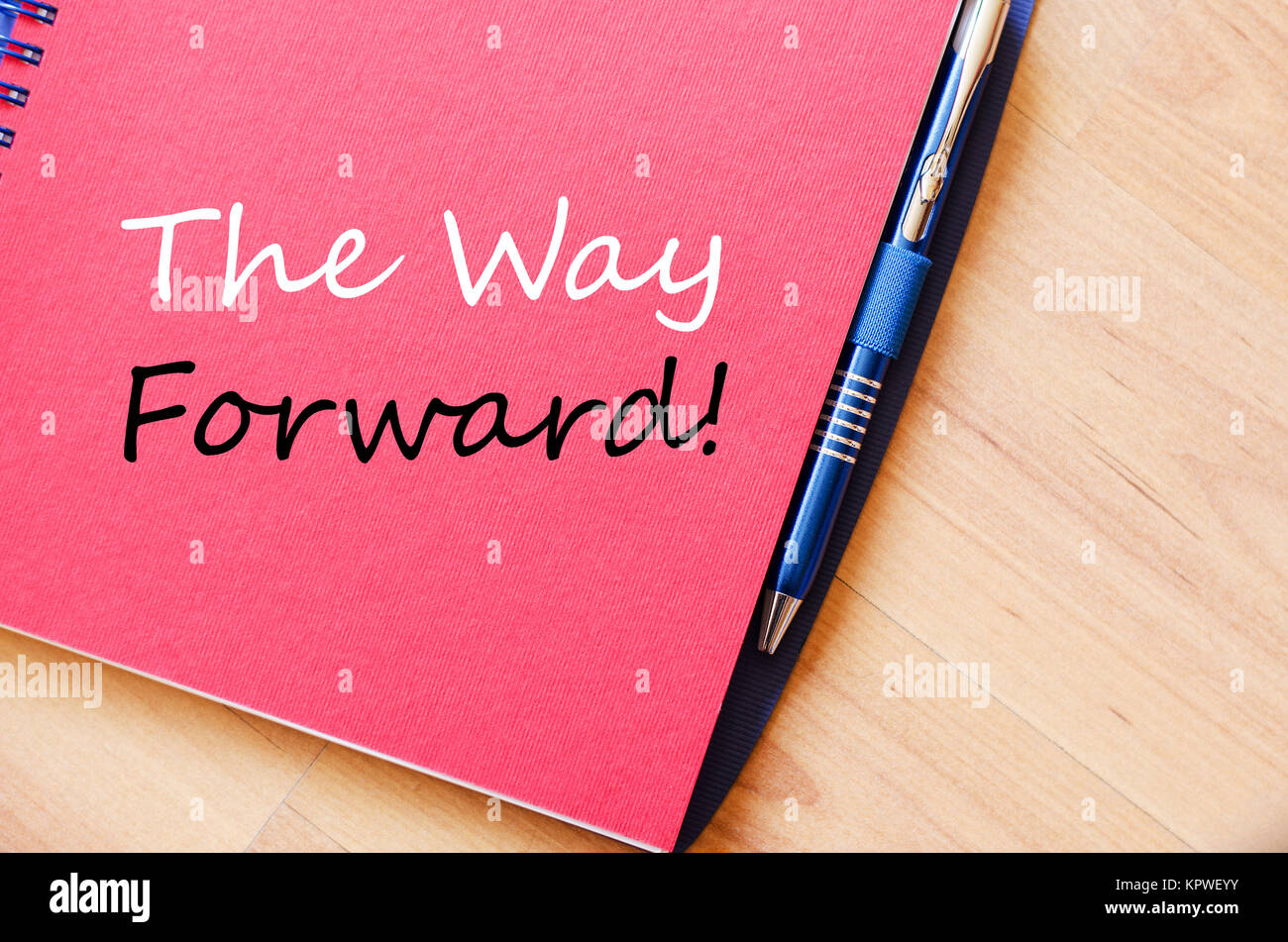 The way forward write on notebook Stock Photo - Alamy
