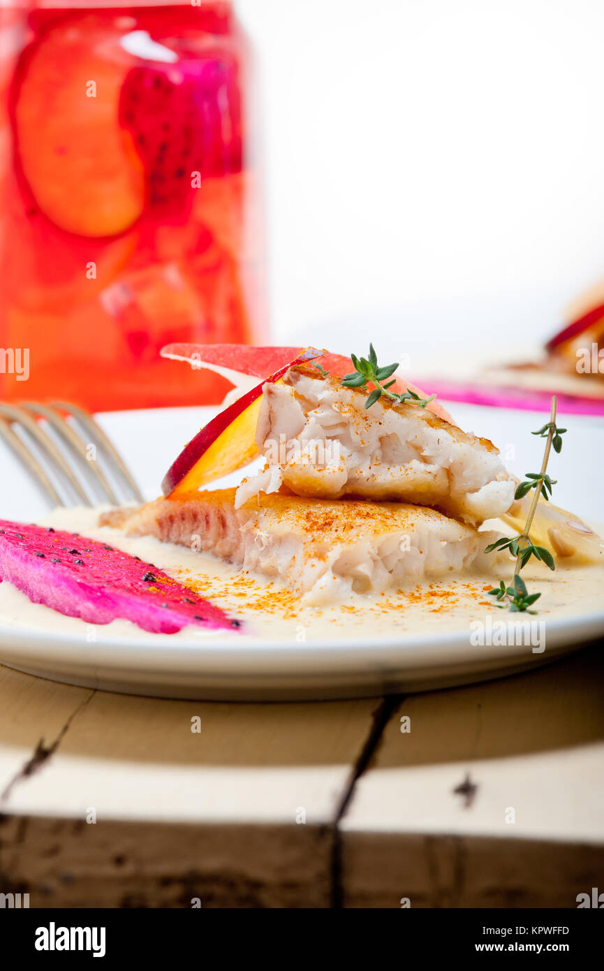 sea bream fillet butter pan fried Stock Photo - Alamy