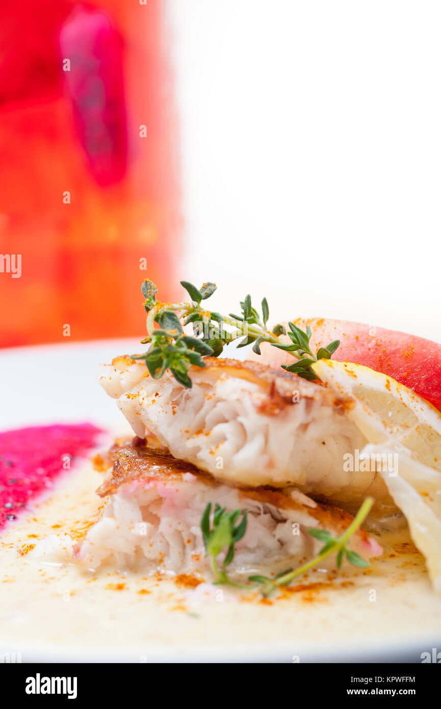 sea bream fillet butter pan fried Stock Photo - Alamy