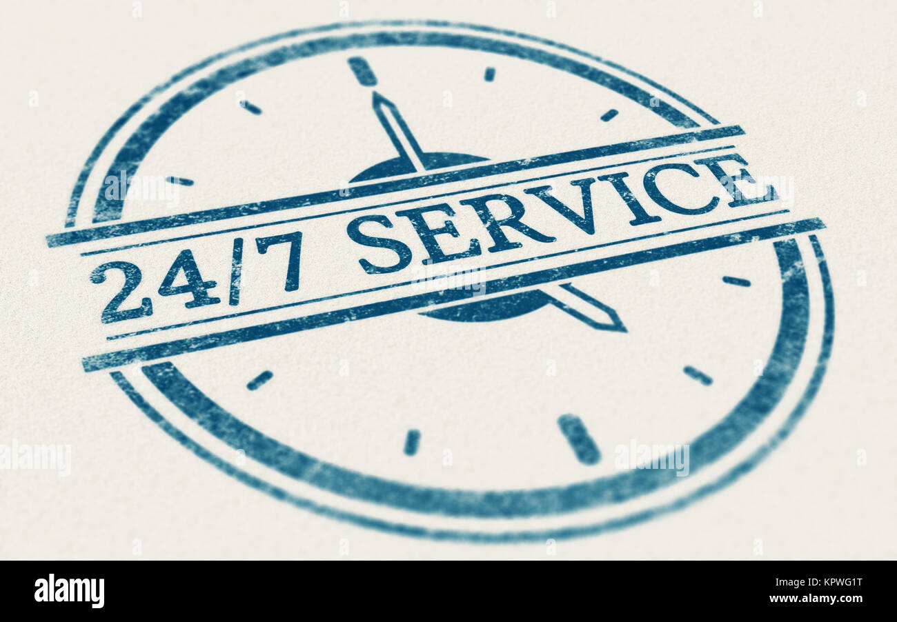 247 service rubber stamp hi-res stock photography and images - Alamy