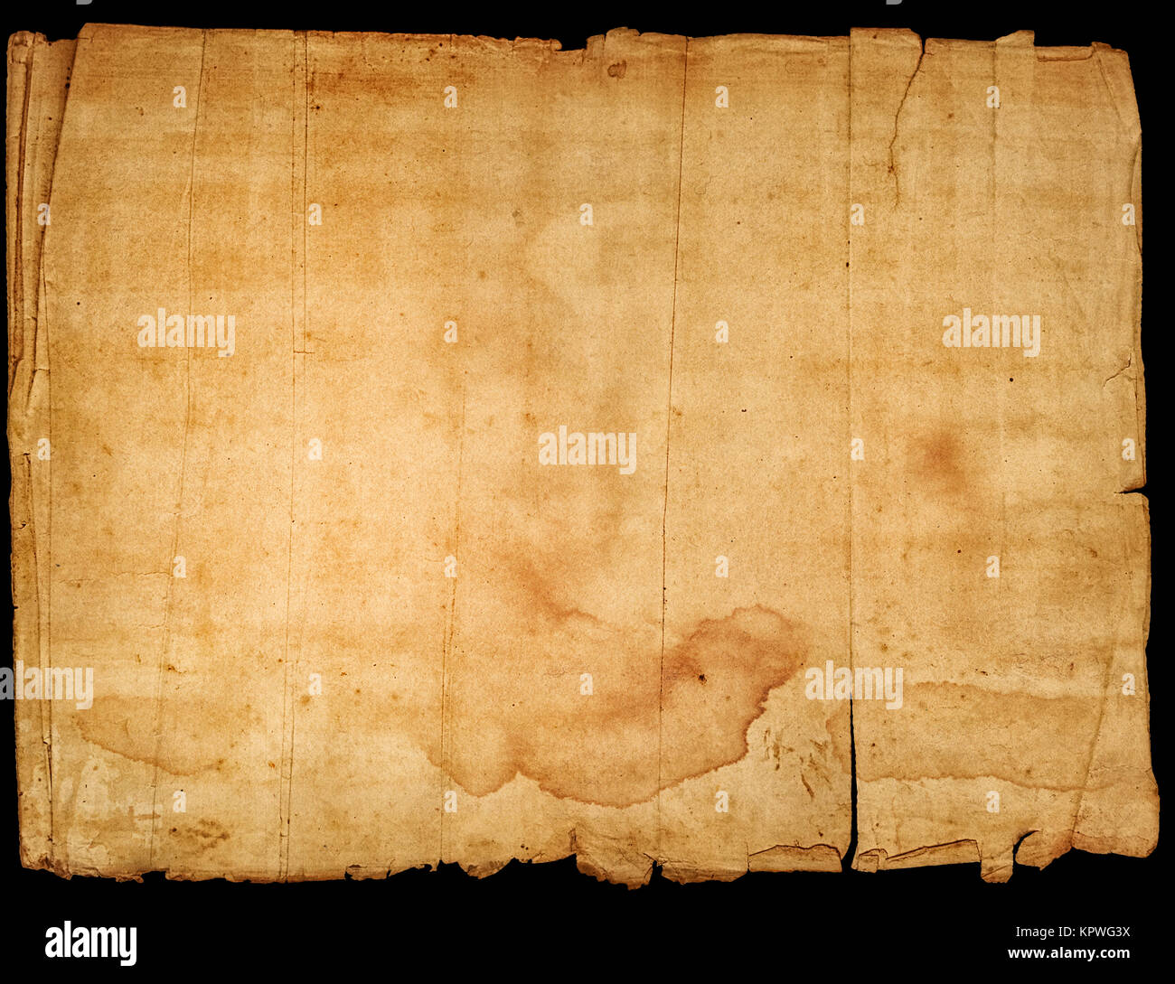 Old stained and torn paper on black background Stock Photo - Alamy