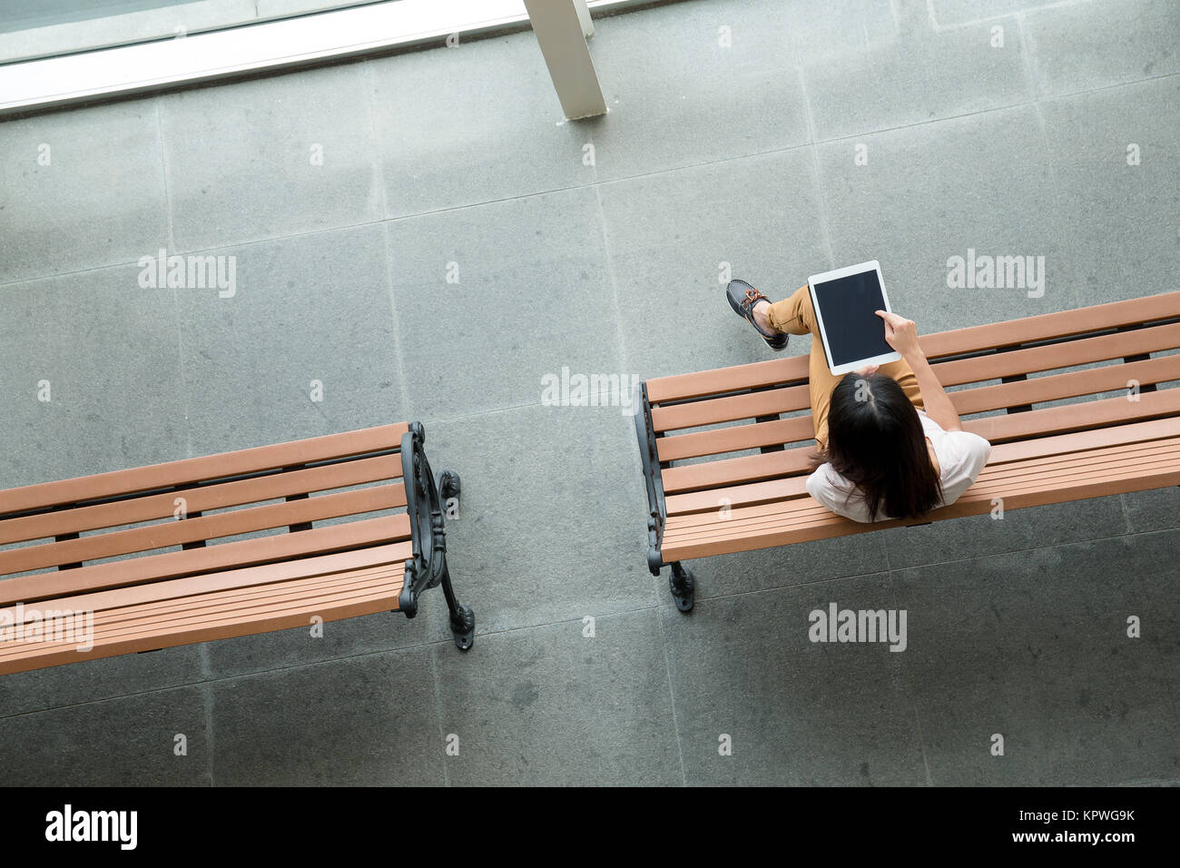 Top view manager hold tablet hi-res stock photography and images - Alamy