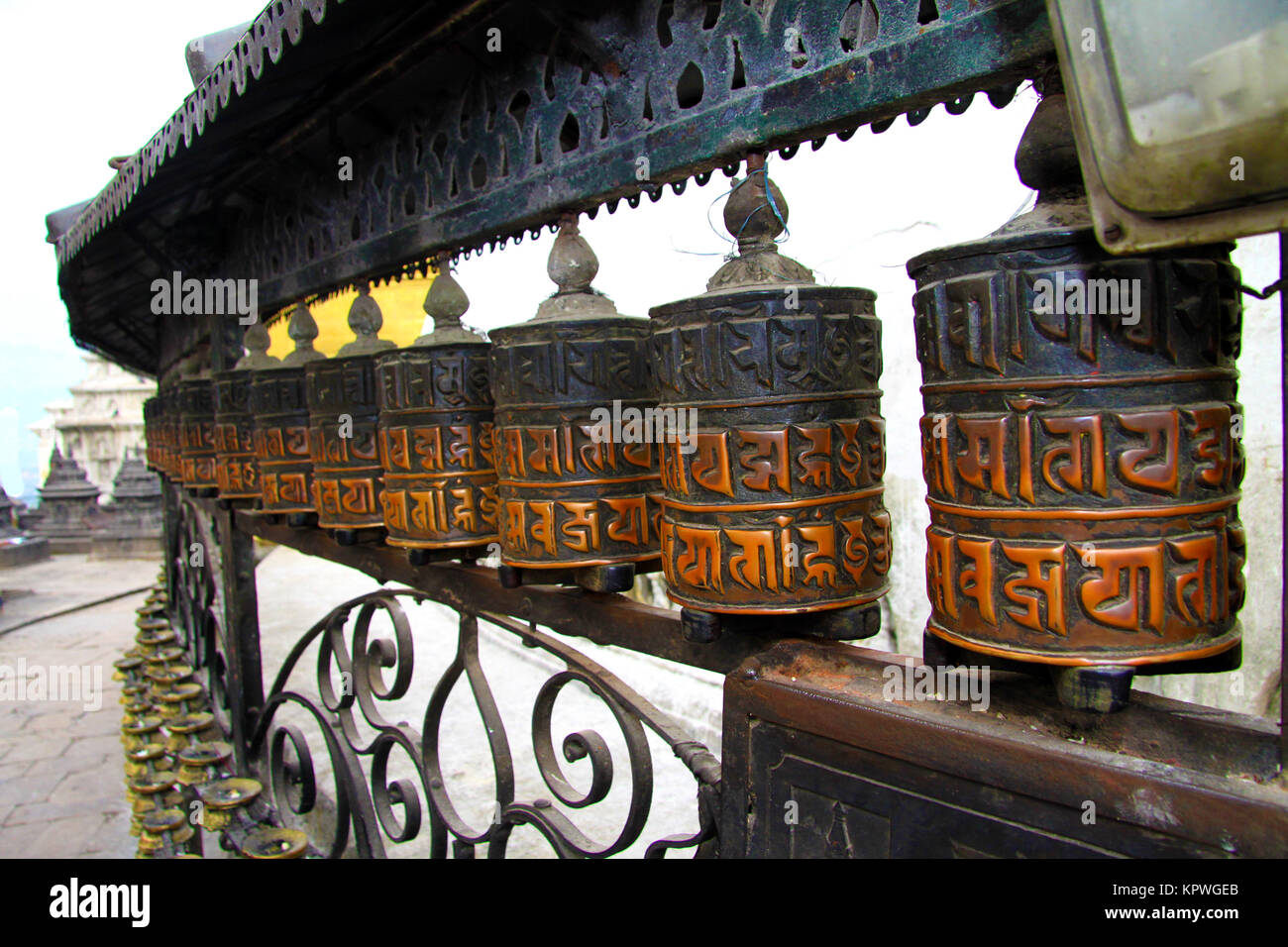 prayer rolls in kathmandu Stock Photo - Alamy