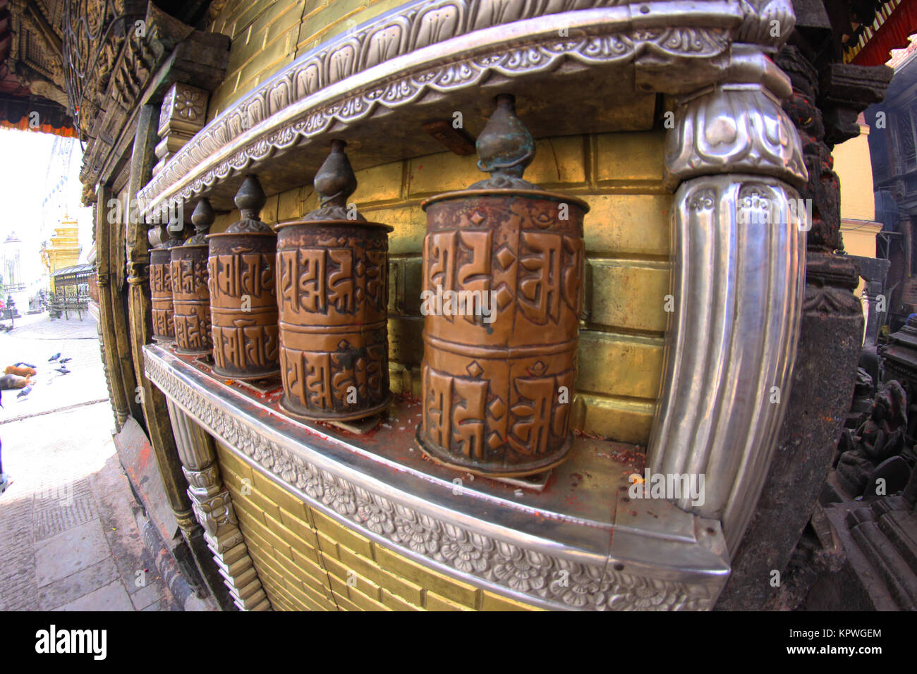 prayer rolls in kathmandu Stock Photo - Alamy