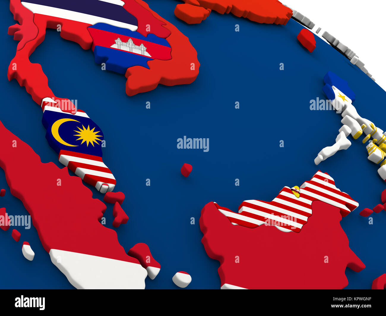 Malaysia flag map on earth hi-res stock photography and images - Alamy