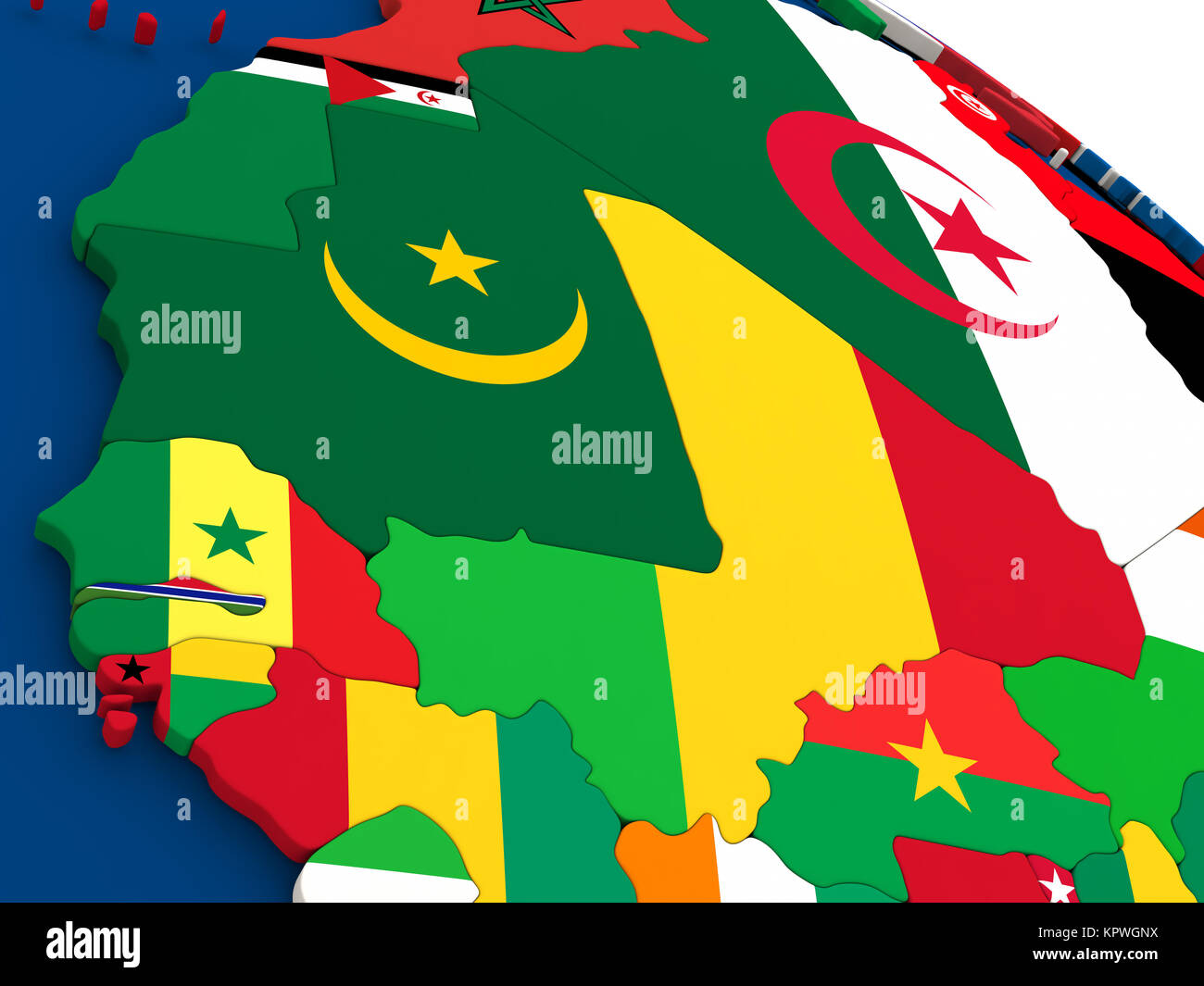 3d rendering senegal map hi-res stock photography and images - Alamy