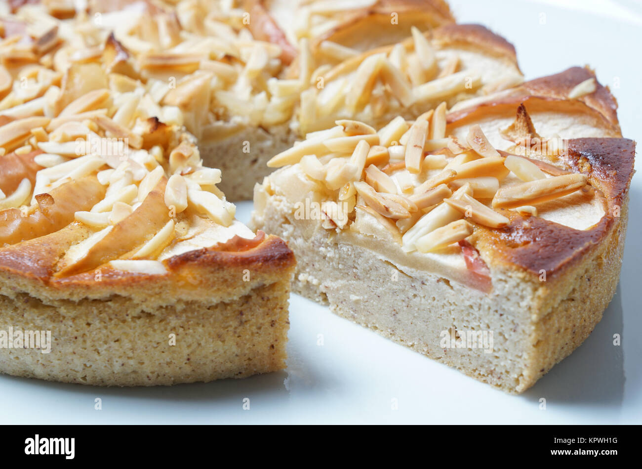 Apple pie with almonds Stock Photo - Alamy