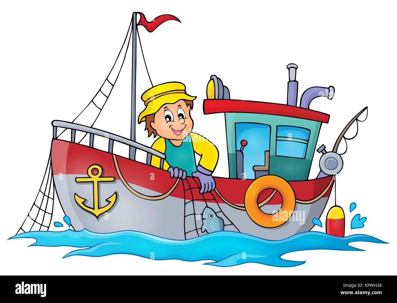 Fishing boat artwork Cut Out Stock Images & Pictures - Alamy