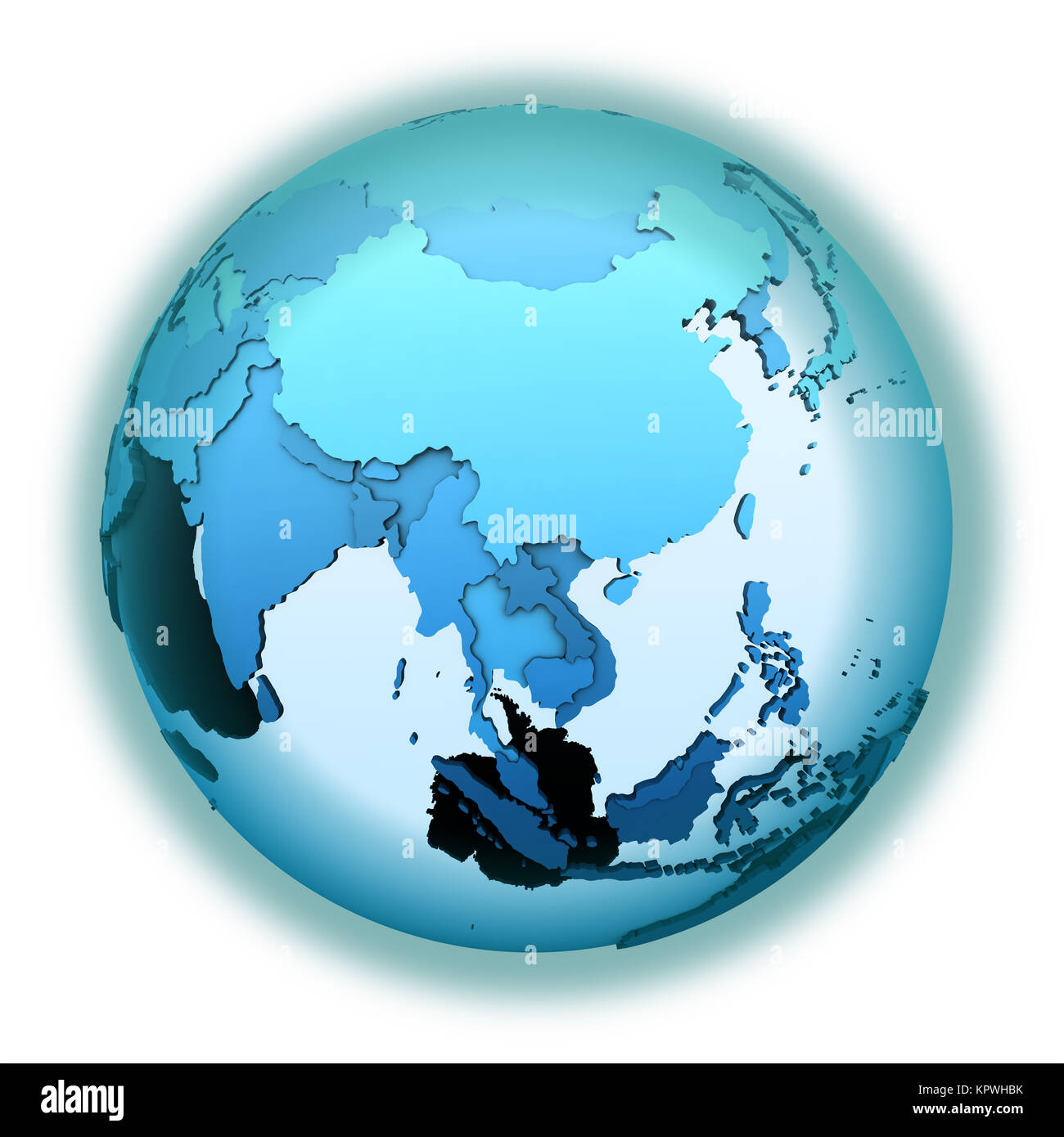 Southeast Asia on translucent Earth Stock Photo - Alamy