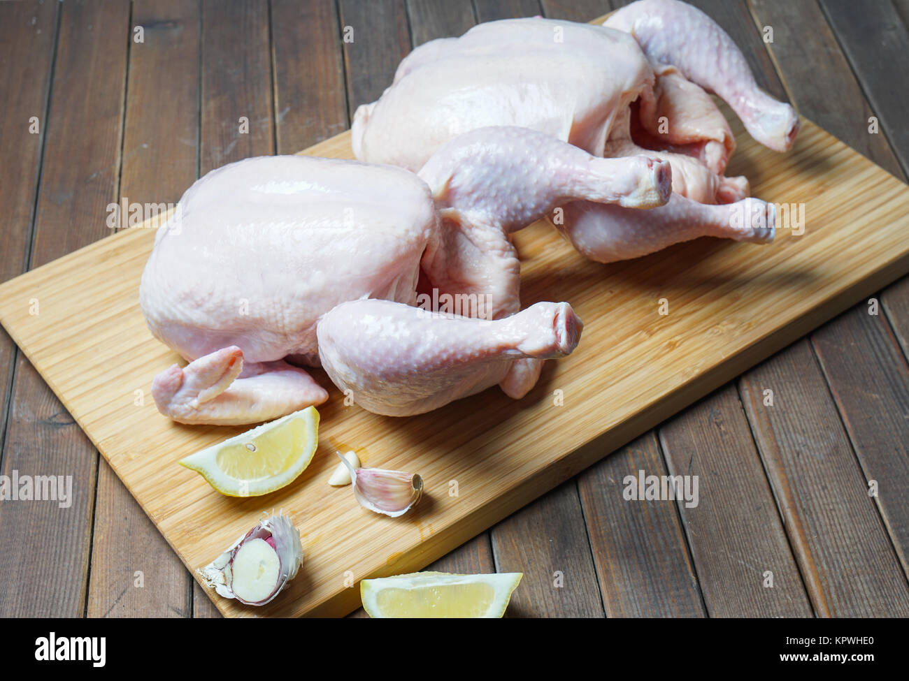 Two whole raw Chicken Stock Photo - Alamy