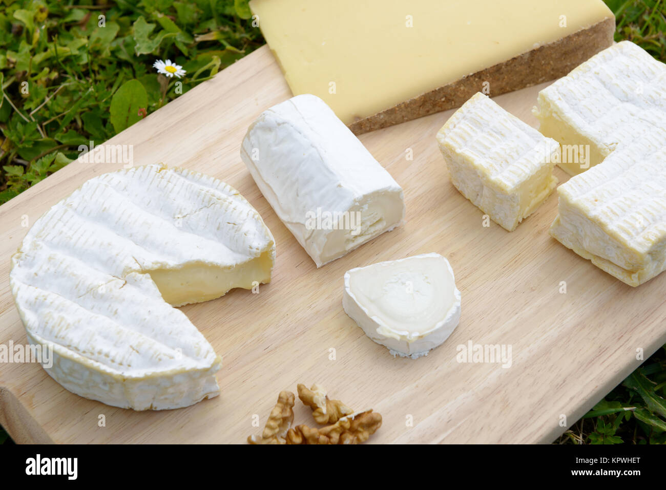 tray with different French cheeses Stock Photo - Alamy