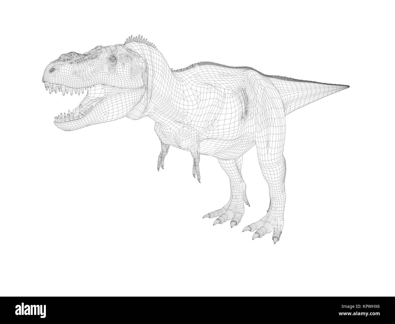 3d wireframe dinosaur Stock Photo - Alamy