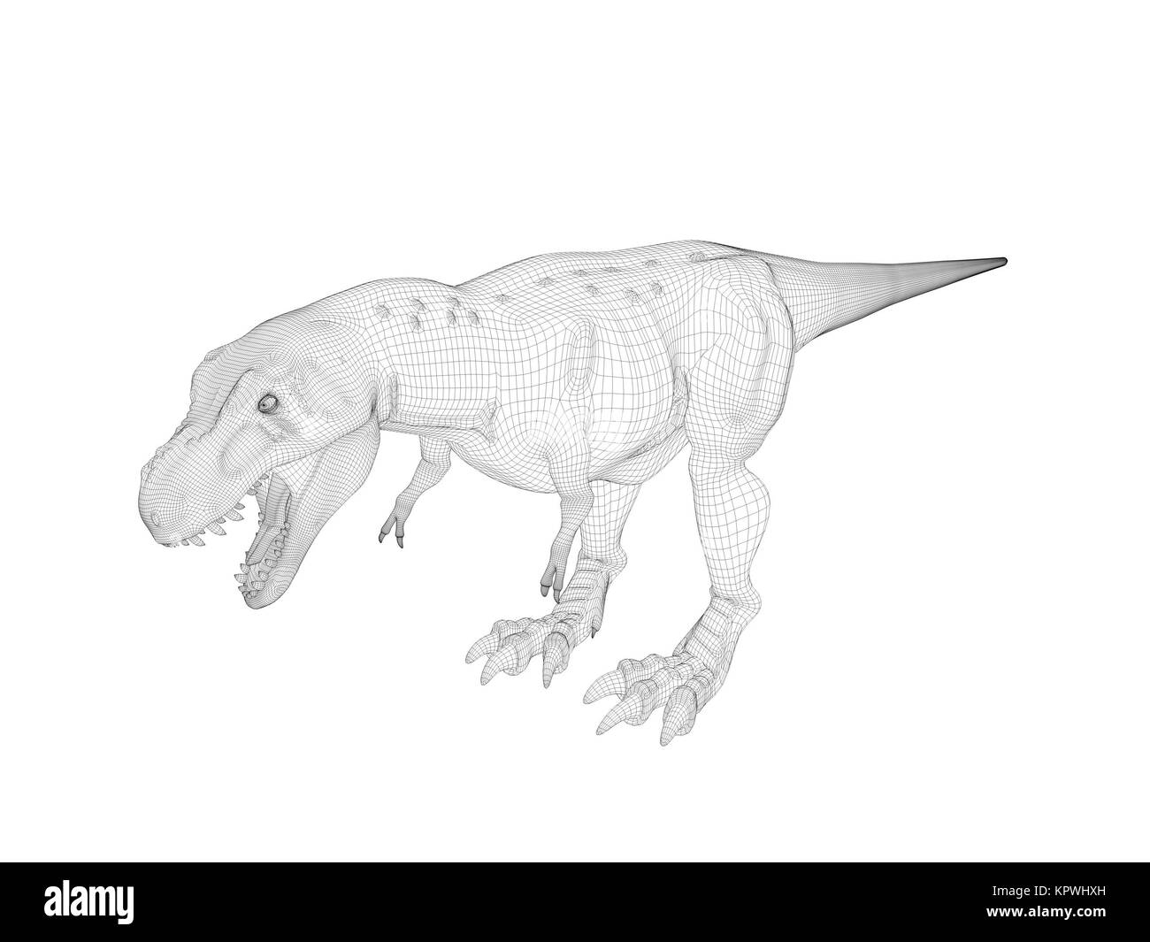 3d wireframe dinosaur Stock Photo - Alamy