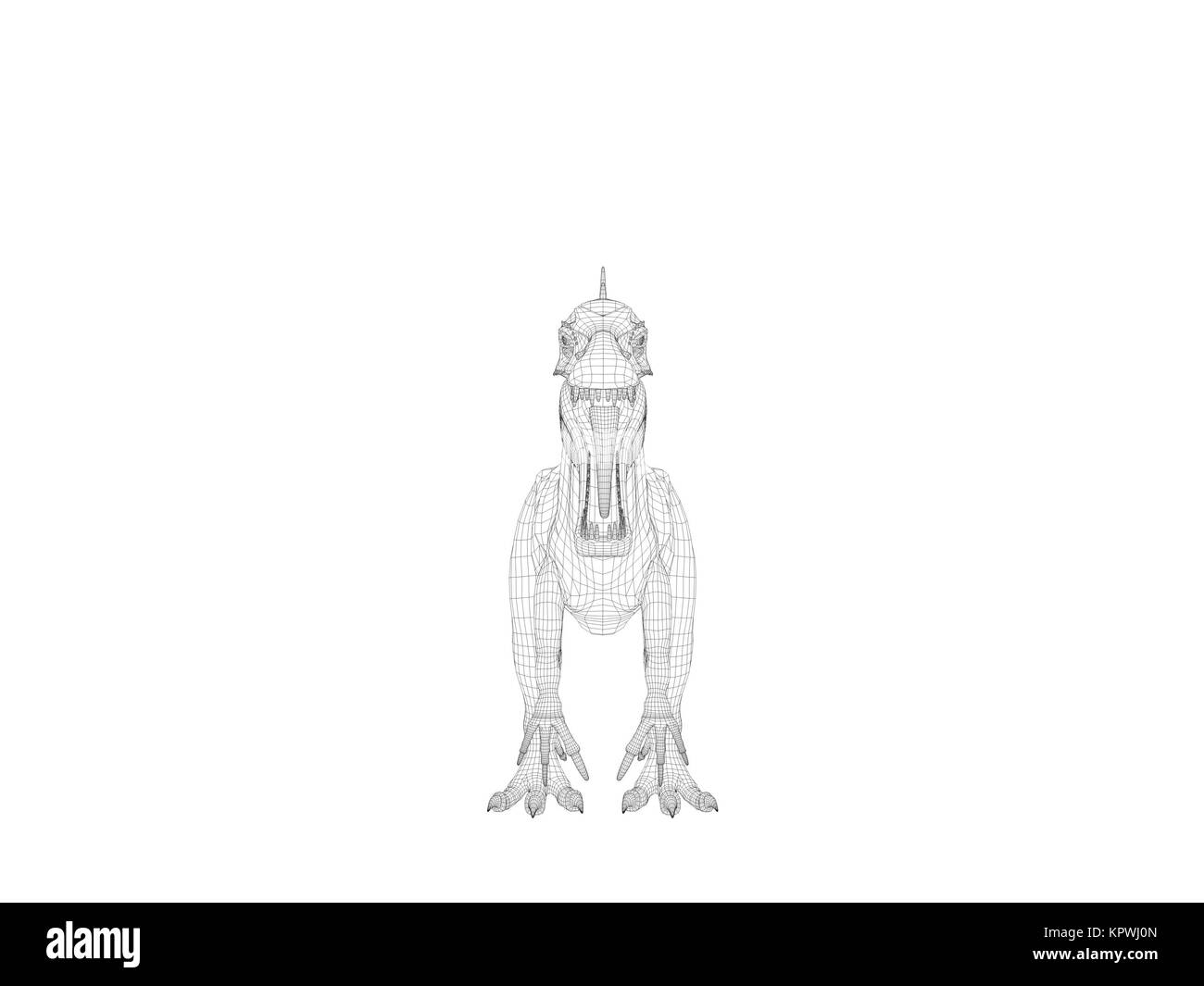 3d wireframe dinosaur Stock Photo - Alamy