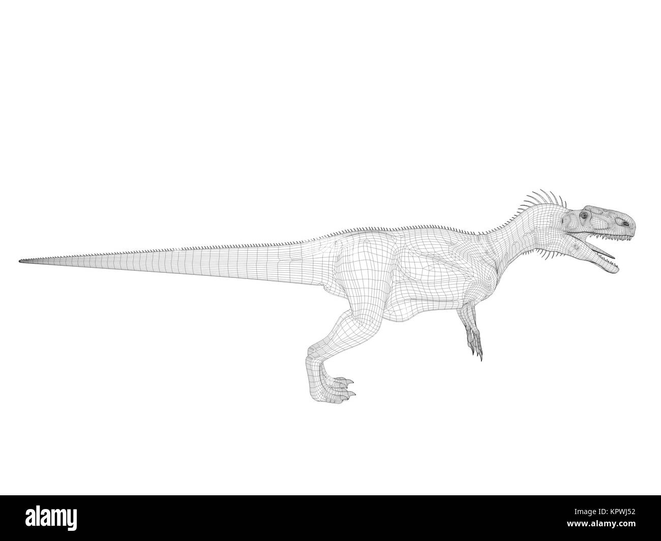 3d wireframe dinosaur Stock Photo - Alamy