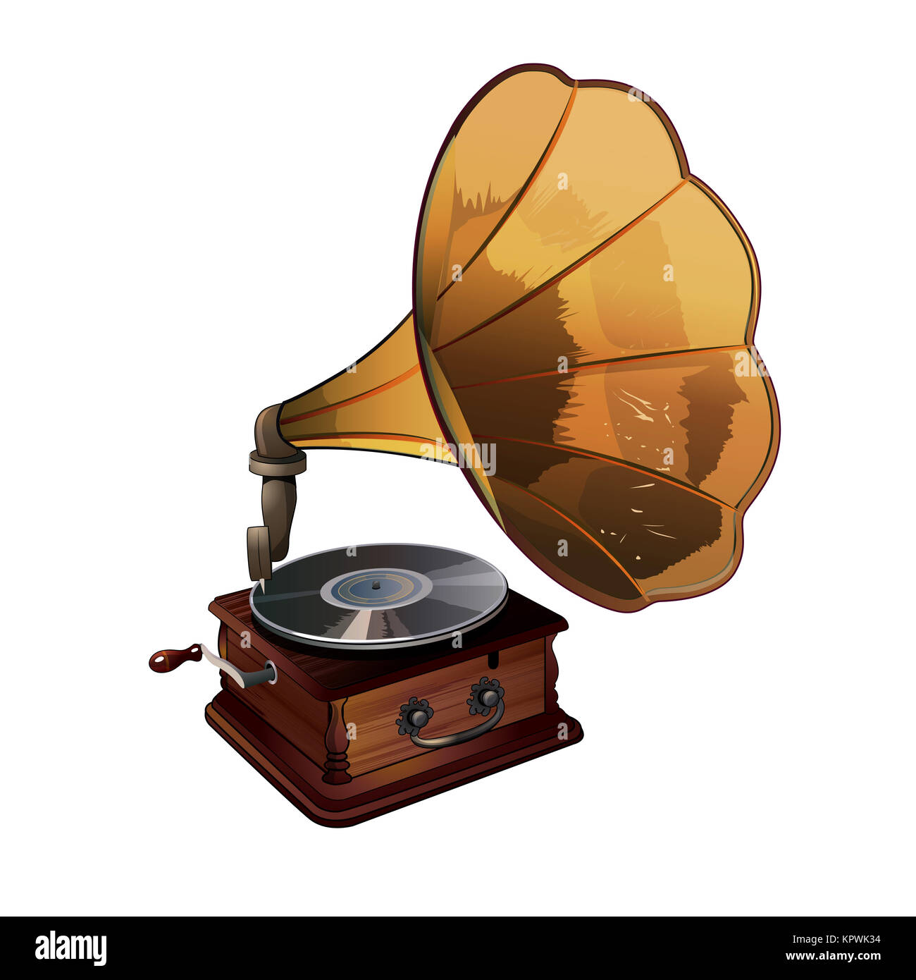 Gramophone Vector Illustration Stock Photo - Alamy