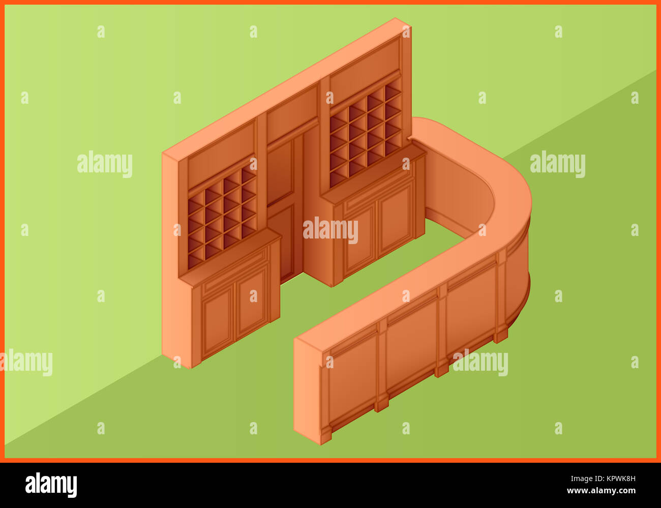 Flat isometric reception interior hi-res stock photography and images ...