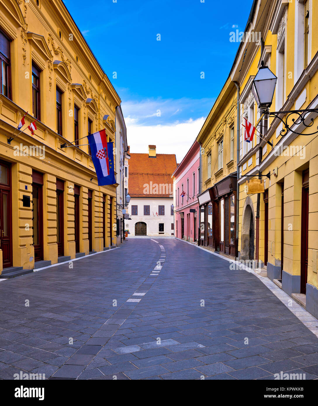 Street of baroque town Varazdin Stock Photo - Alamy