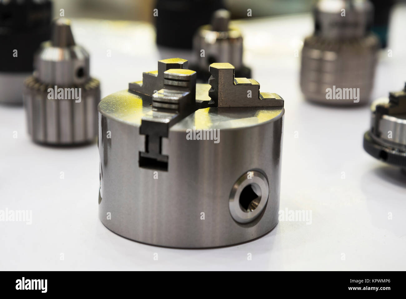 the Chuck for CNC lathe machine ; close up Stock Photo - Alamy