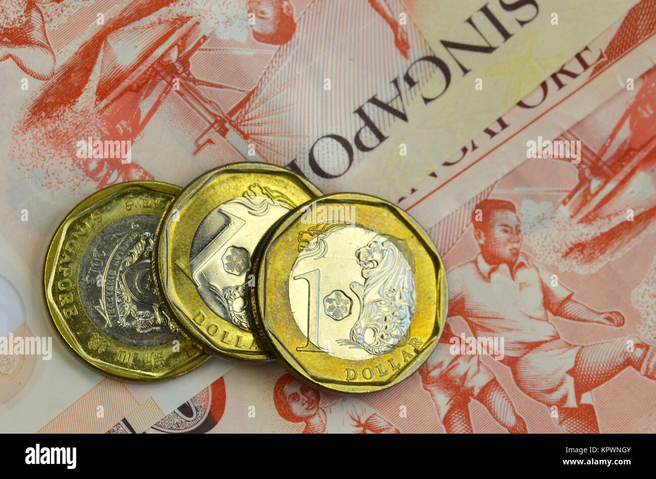 Singapore money on white background Stock Photo - Alamy