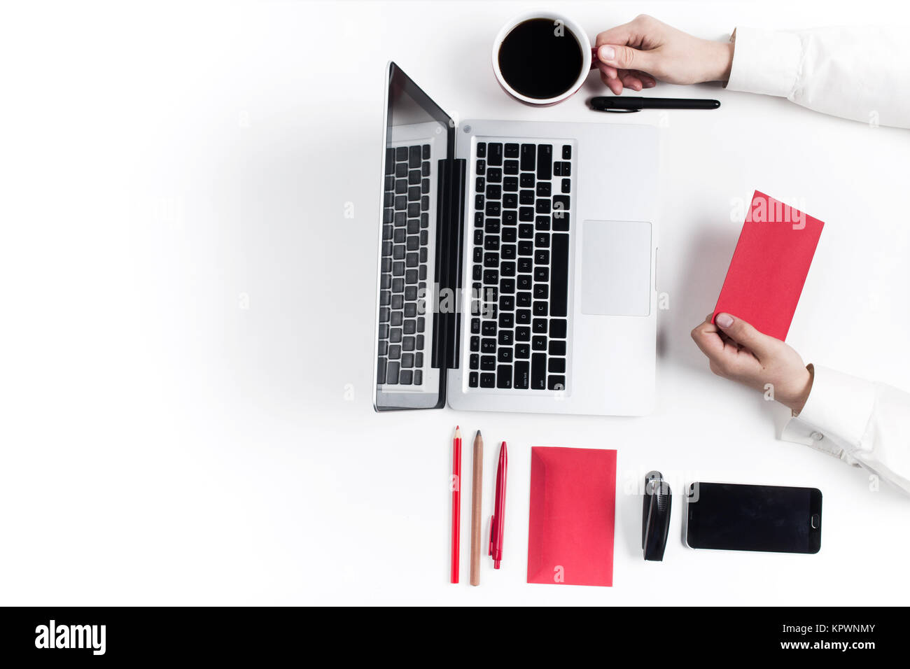 Double workplace computers hi-res stock photography and images - Alamy