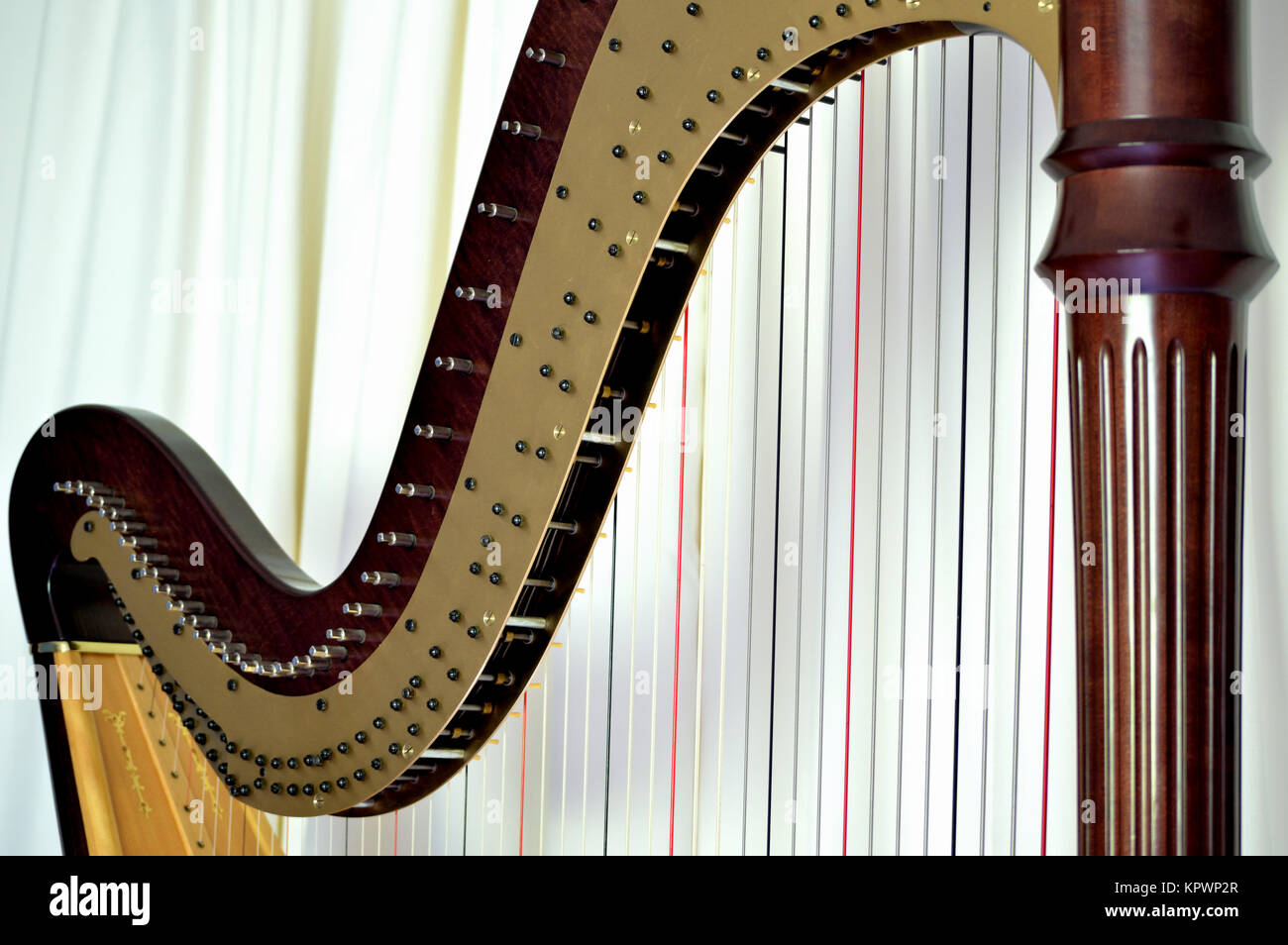 Pedal harp closeup Stock Photo - Alamy
