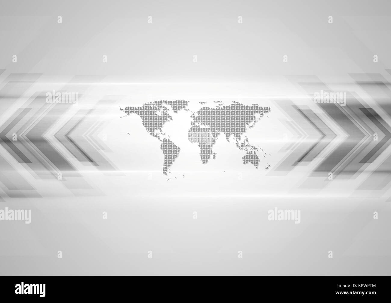Hi-tech background with arrows and map Stock Photo - Alamy