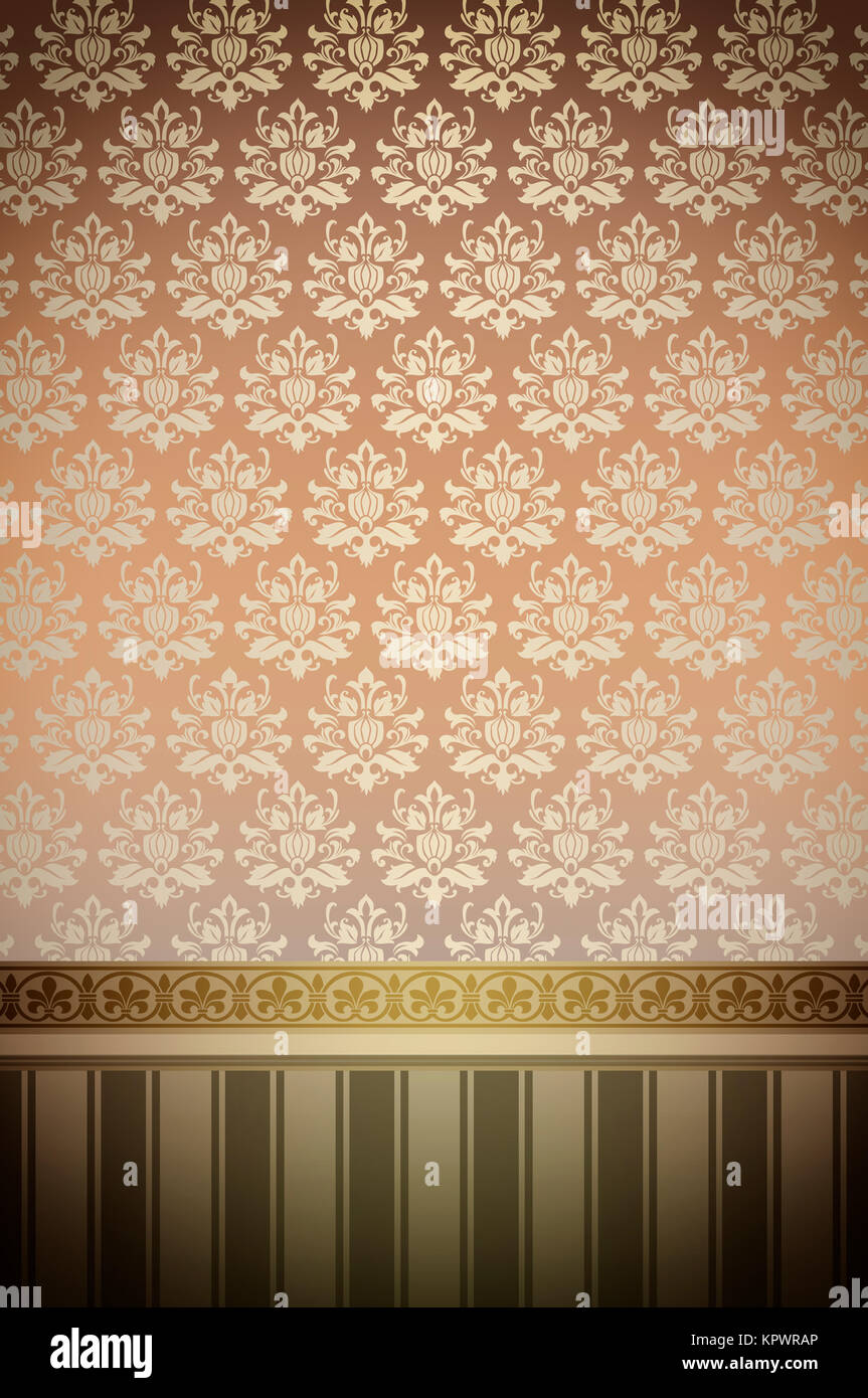 Decorative vintage background with floral patterns and old-fashioned ...