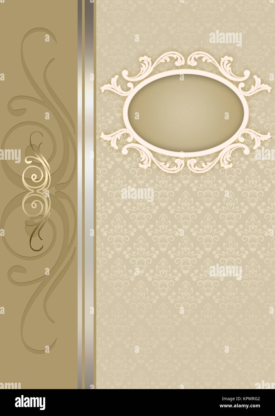 Vintage background with old-fashioned patterns and decorative frame for ...