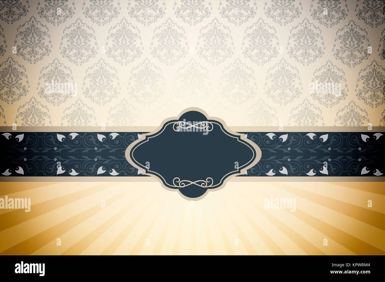 Decorative vintage background with frame and patterns Stock Photo - Alamy