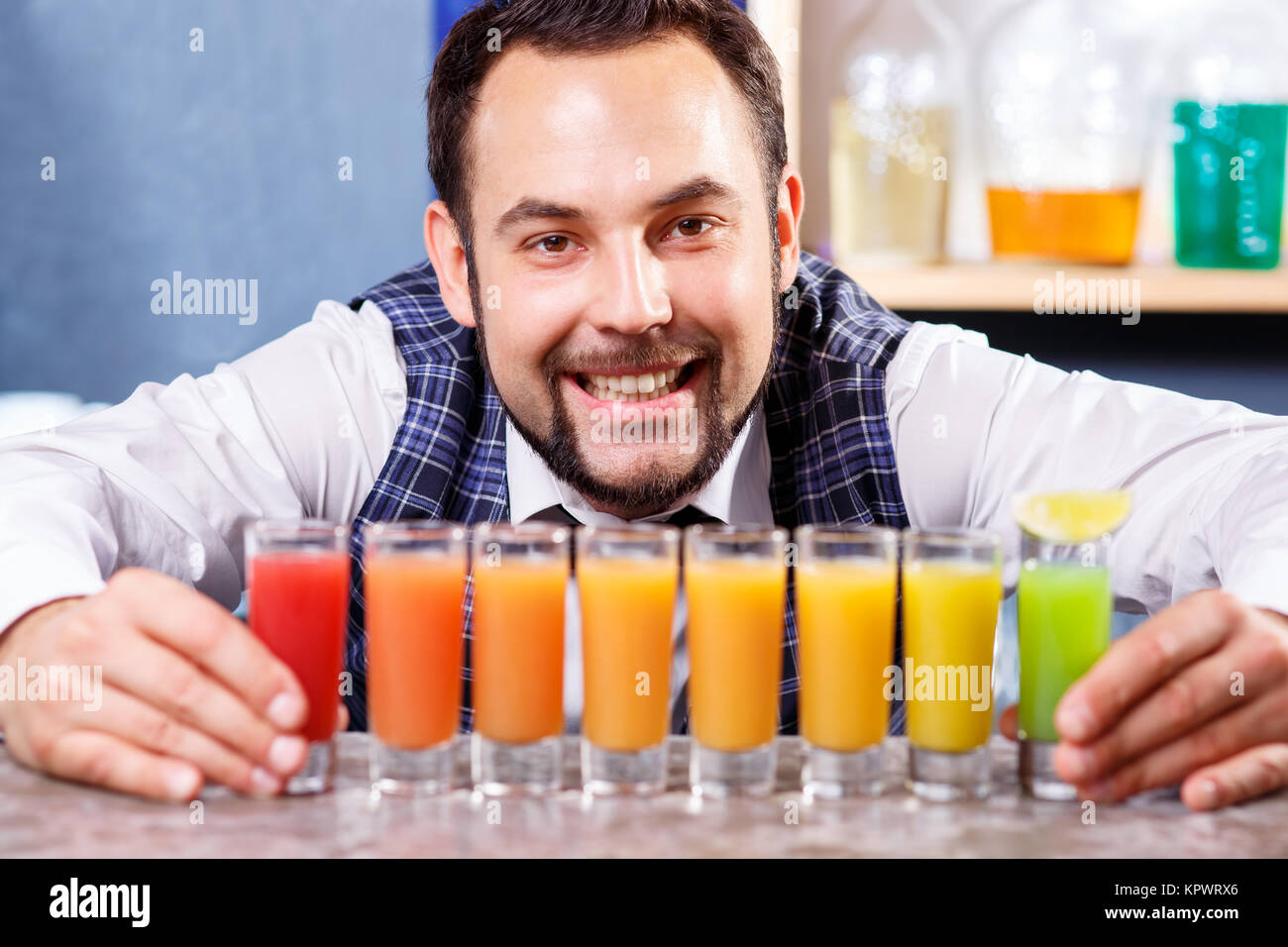 Barman at work, preparing cocktails Stock Photo - Alamy