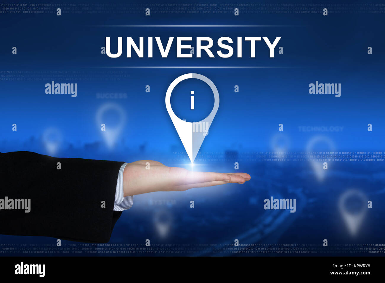 university button on blurred background Stock Photo - Alamy
