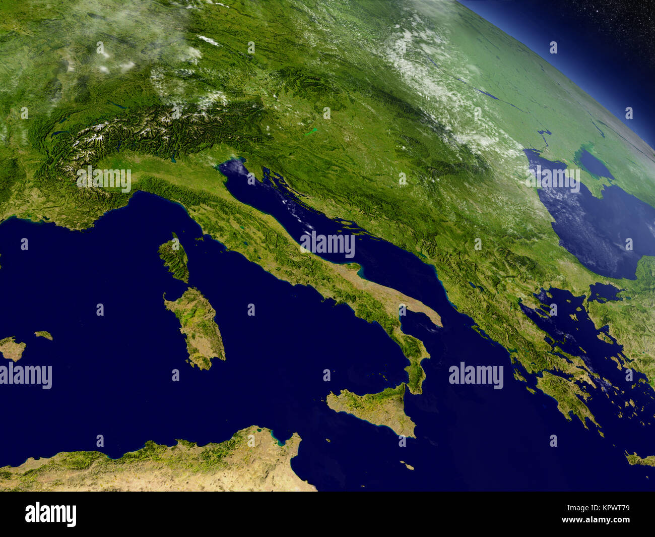 Italy from space Stock Photo - Alamy