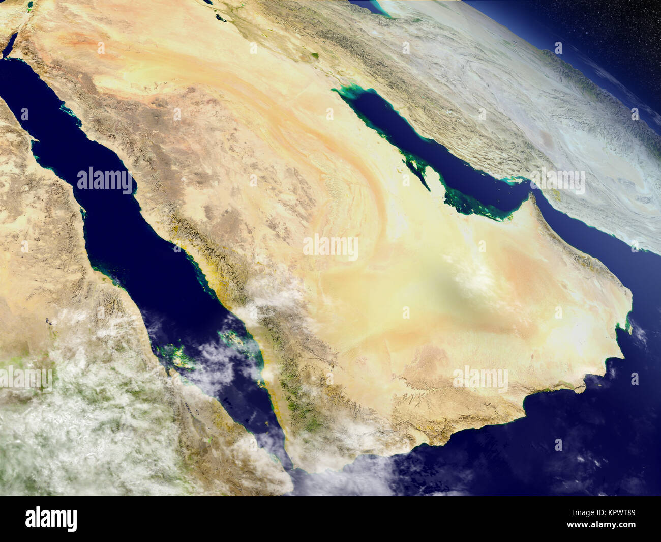 Arab peninsula from space Stock Photo - Alamy