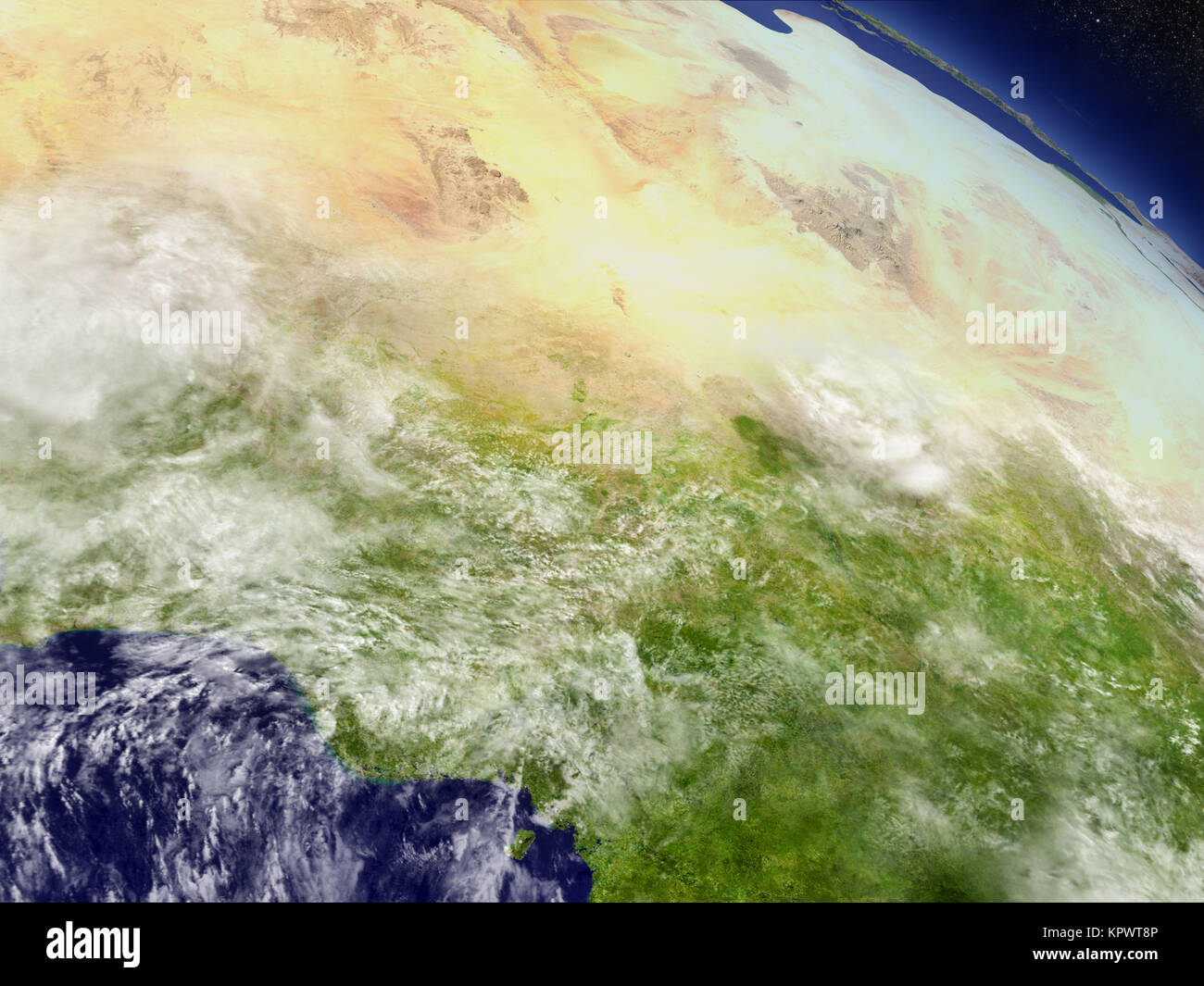 Niger and Nigeria from space Stock Photo - Alamy