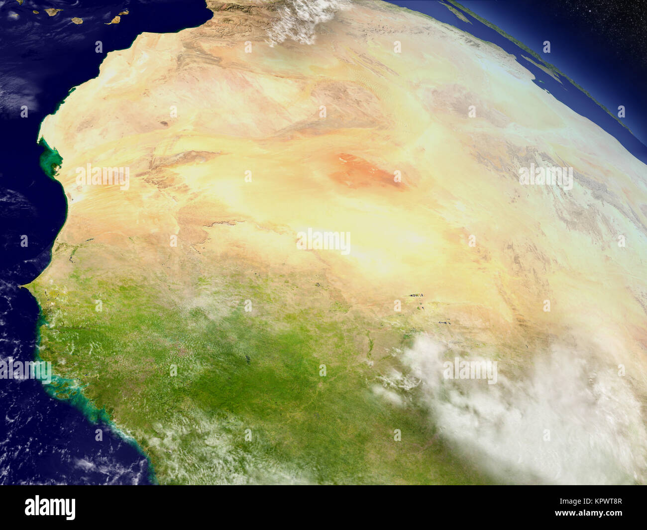 Mali and Senegal from space Stock Photo - Alamy