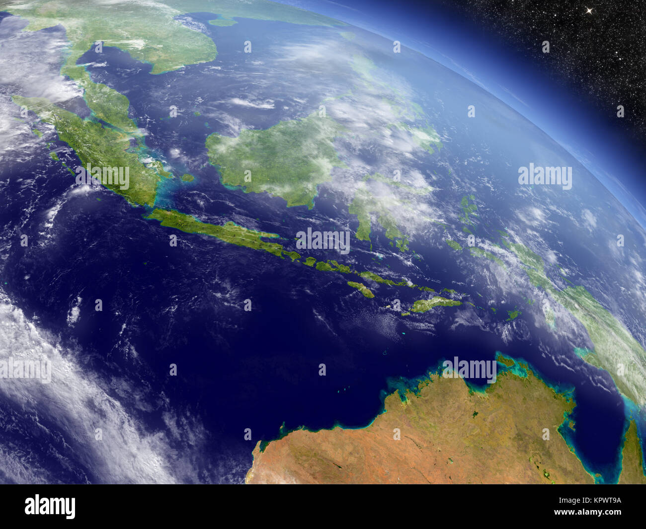 Indonesia from space Stock Photo - Alamy