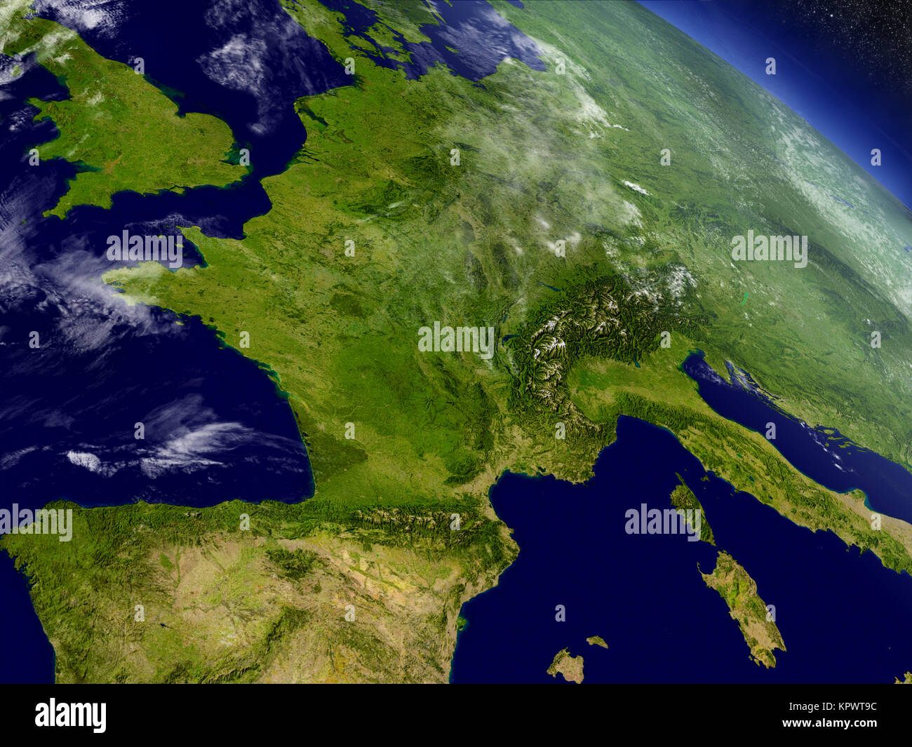 France globe earth from space hi-res stock photography and images - Alamy