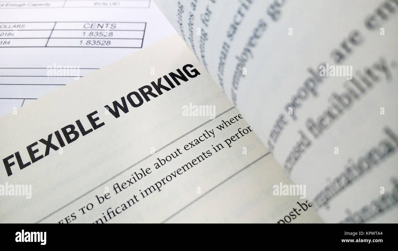 Flexible working word on the book Stock Photo - Alamy