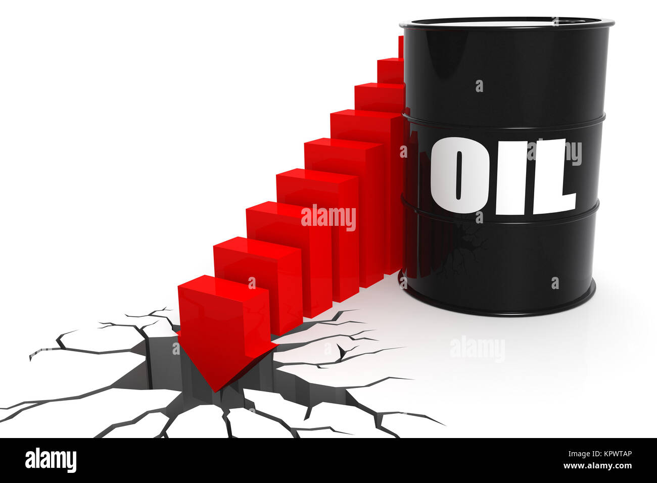 Oil price suddenly fall through the floor Stock Photo - Alamy