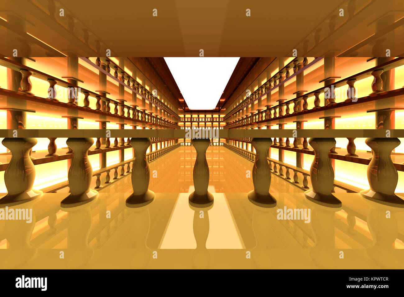 A classic antique Atrium interior. 3D rendered Illustration Stock Photo ...