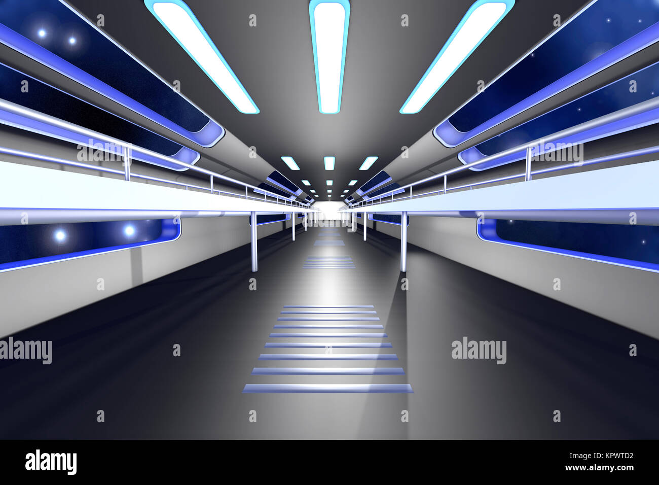 Space station Interior. 3D Architecture visualization Stock Photo - Alamy