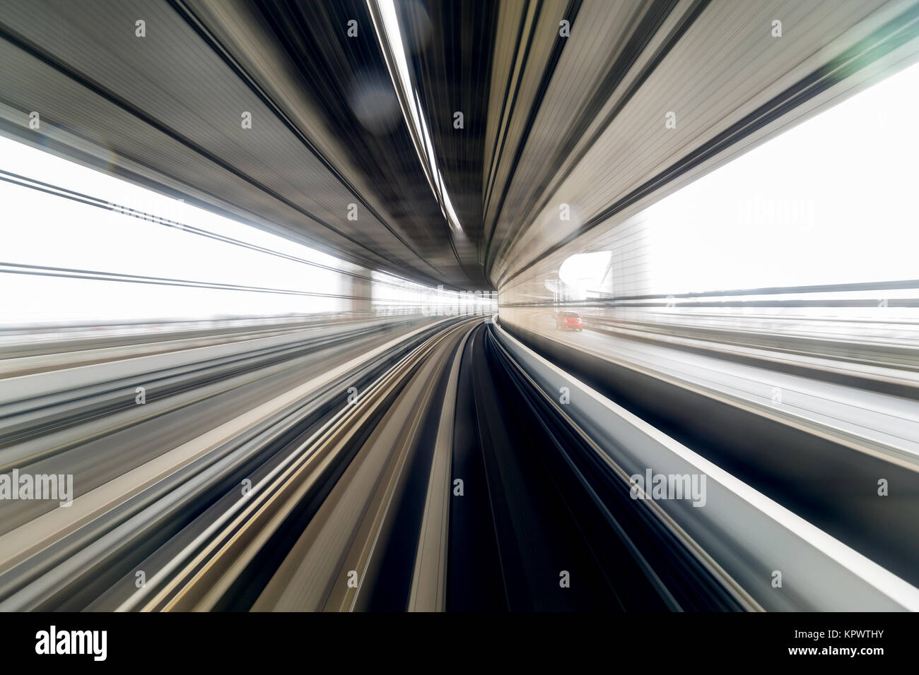 Motion of train passing though the tunnel Stock Photo - Alamy