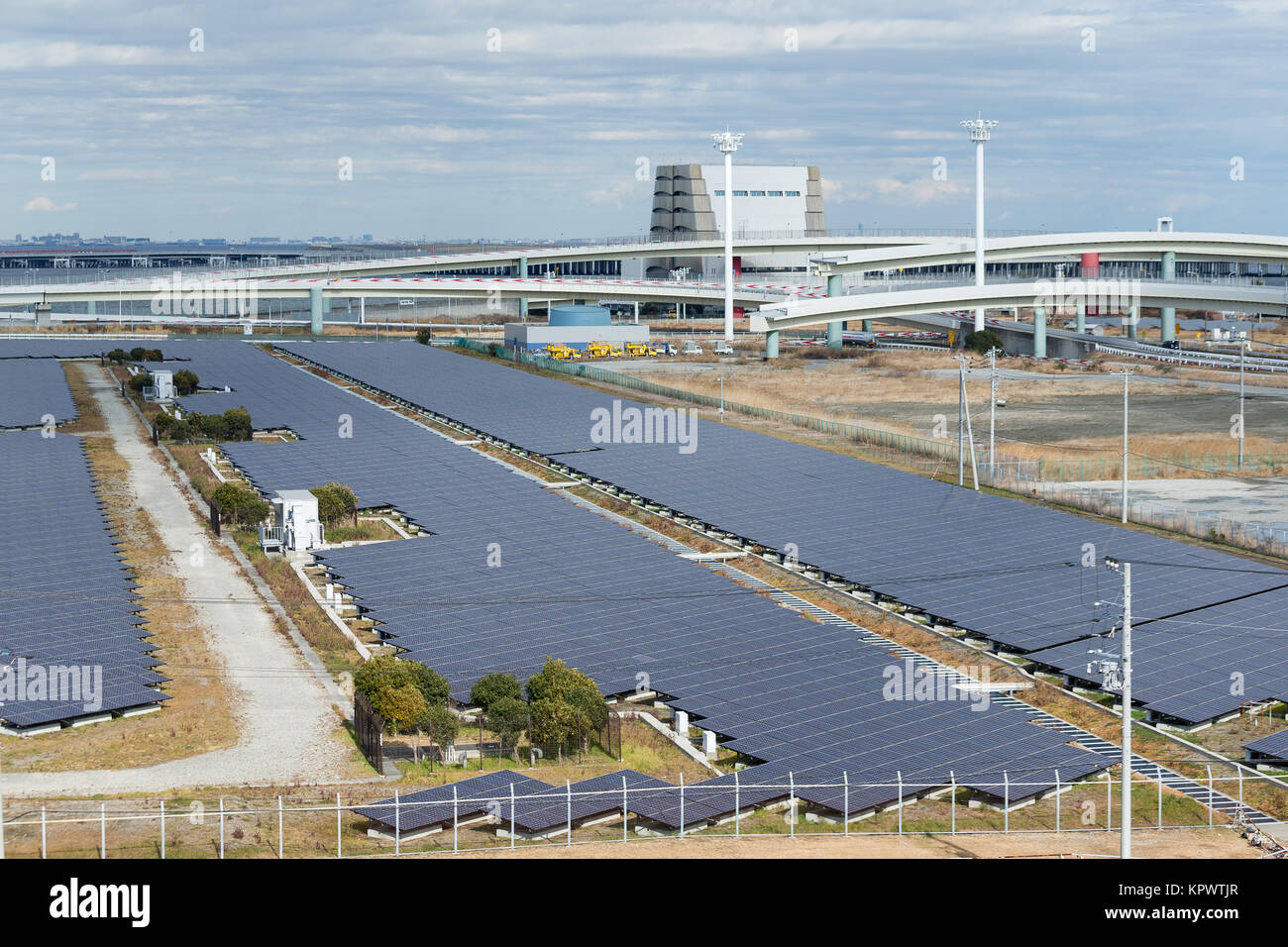 Solar panel plant Stock Photo - Alamy