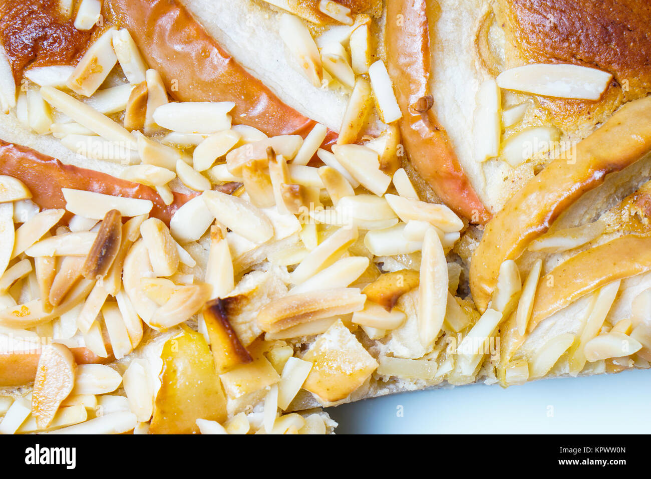 Apple pie with almonds Stock Photo - Alamy