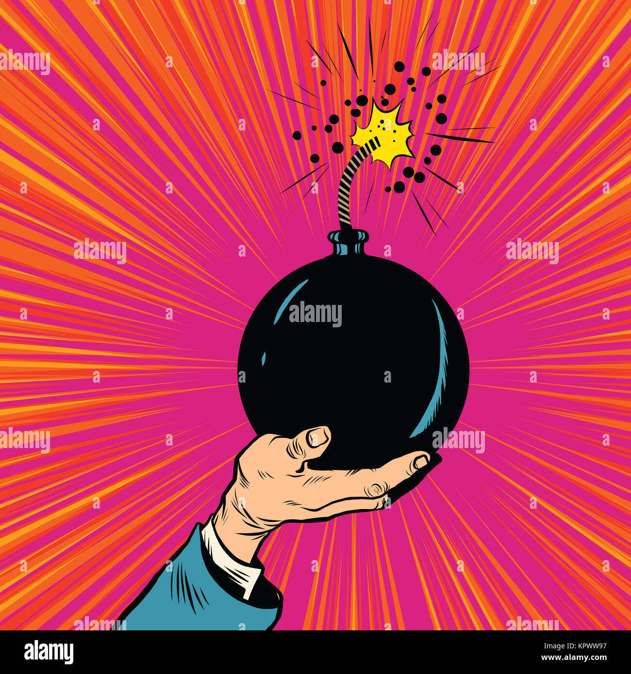 Bomb burning fuse war terrorism Stock Photo - Alamy