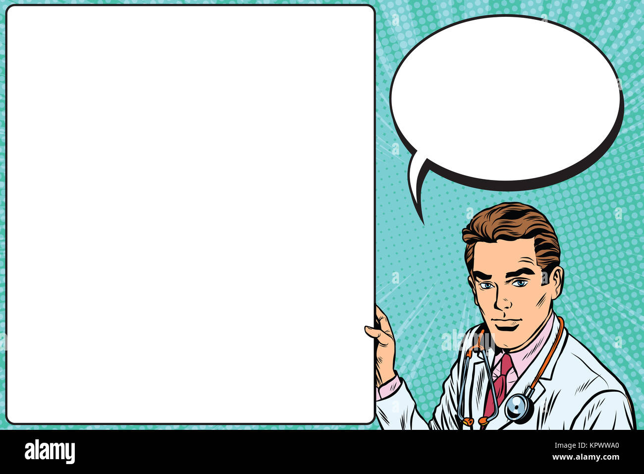 Doctor announcement poster medicine health Stock Photo - Alamy